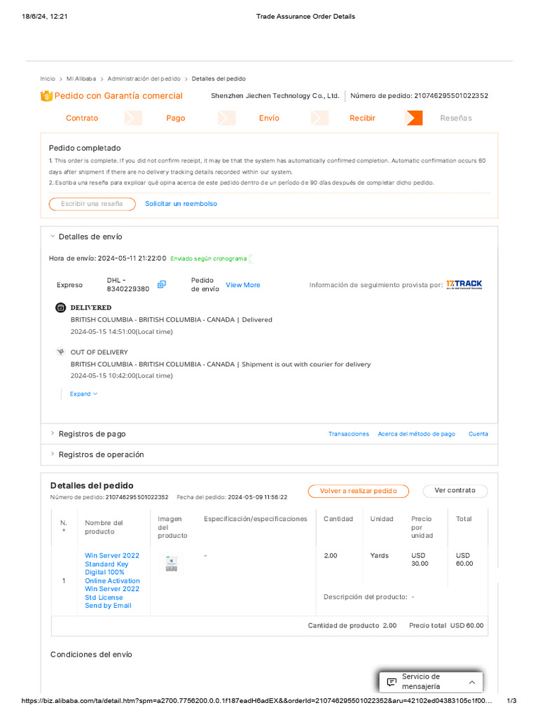 Trade Assurance Order Details | PDF | Marketing | Industrias de servicio