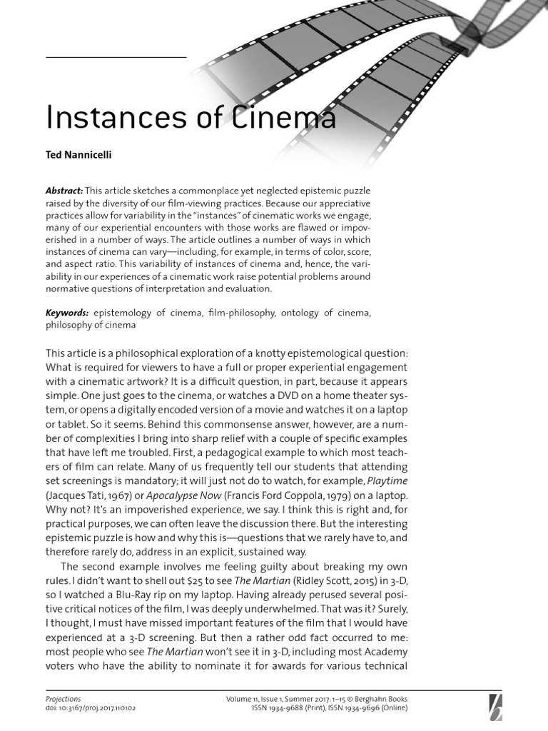 Instances of Cinema | PDF