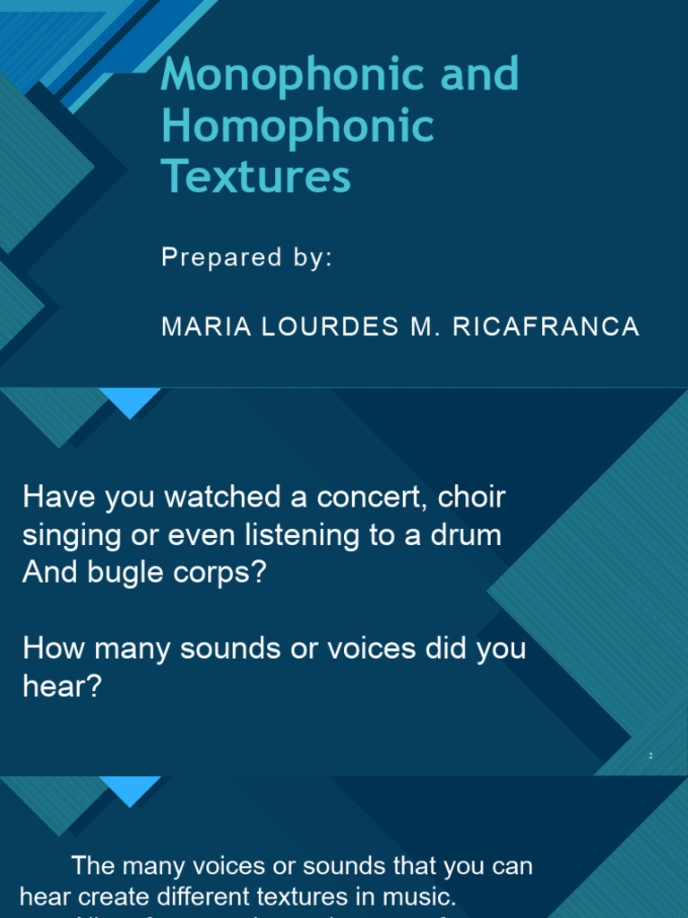 Monophonic and Homophonic Textures | PDF | Musicology | Music Theory