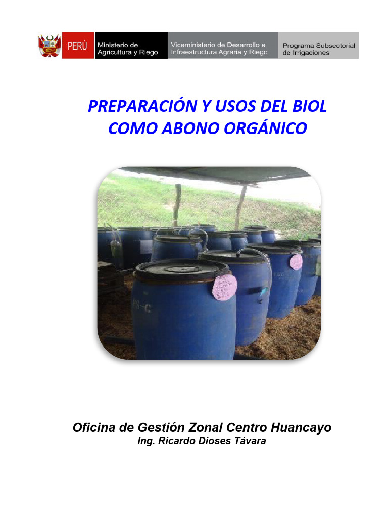 T04B Preparación y Usos Del Biol | PDF | Agua | Fertilizante