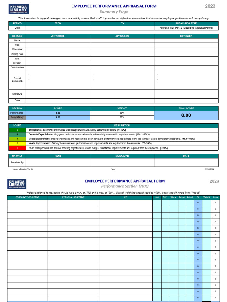 KML Employee Appraisal Template EN v2 | PDF