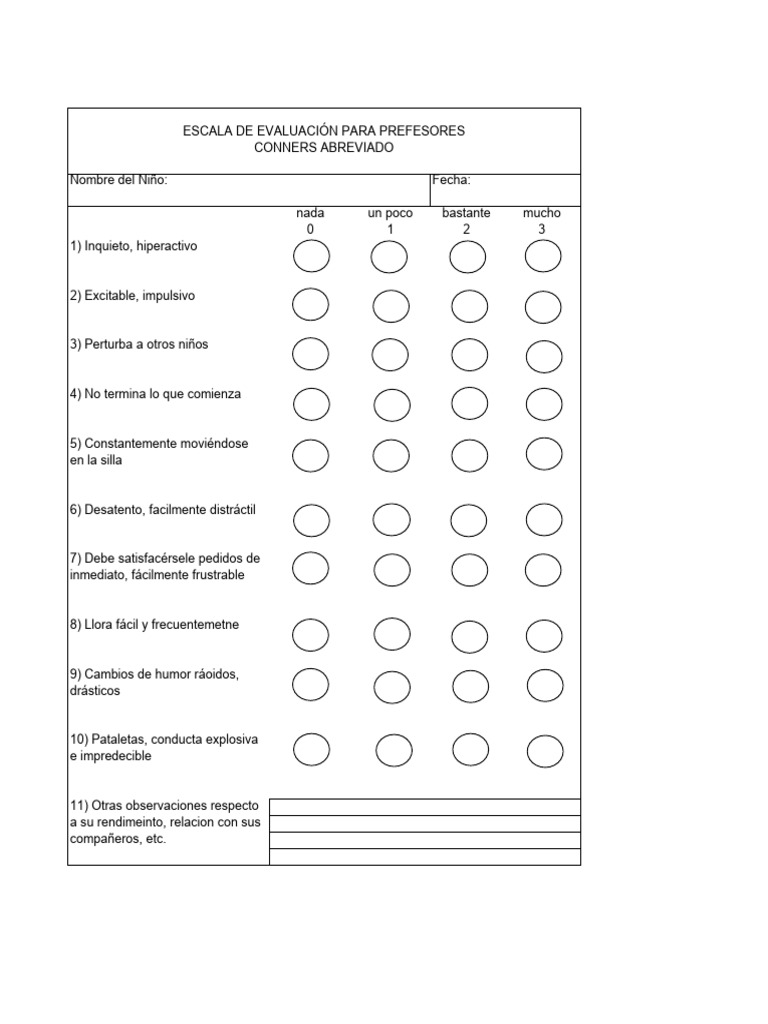 Test de Conners | PDF