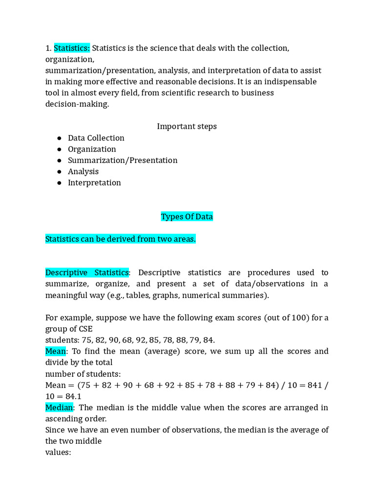 STAT 201 Note For Exam | PDF | Statistics | Level Of Measurement