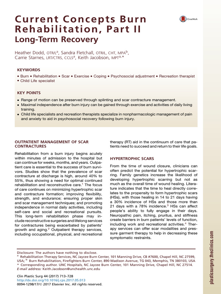 Outpatient Burn Rehabilitation Strategies | PDF | Physical Therapy | Scar