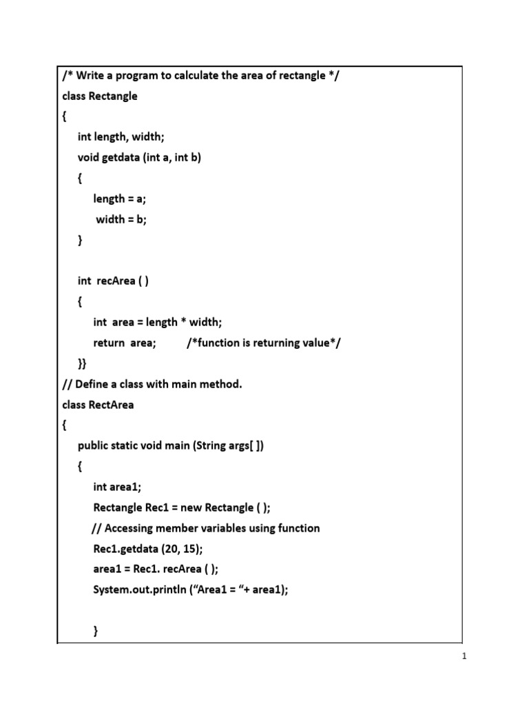 Java Programs for Rectangle and Cube Calculations | PDF | Length ...