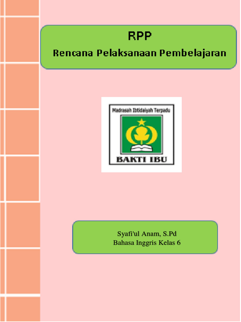 2.RPP - B Inggris - Kelas 5 Semester 1-Syafi'ul - Merawat Tanaman ...
