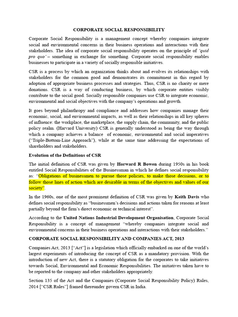 Corporate Social Responsibility | PDF | Corporate Social Responsibility | Employment