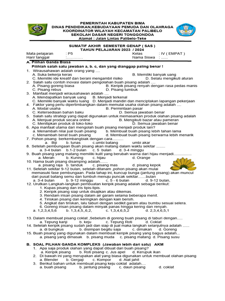 Sumatif Akhir Genap P5 | PDF