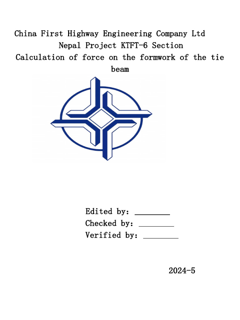 Calculation Sheet For Tie Beam Formwork | PDF | Strength Of Materials | Bending