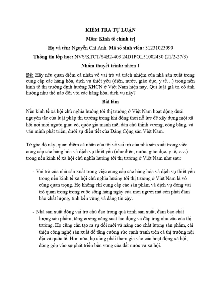 Kiểm Tra Môn Ktct | PDF