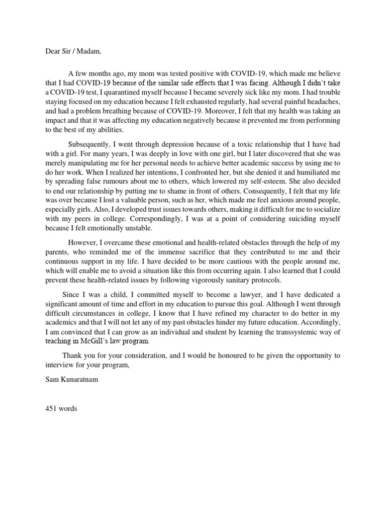 Final Letter of Exten - Circumstances | Download Free PDF | Self Esteem ...