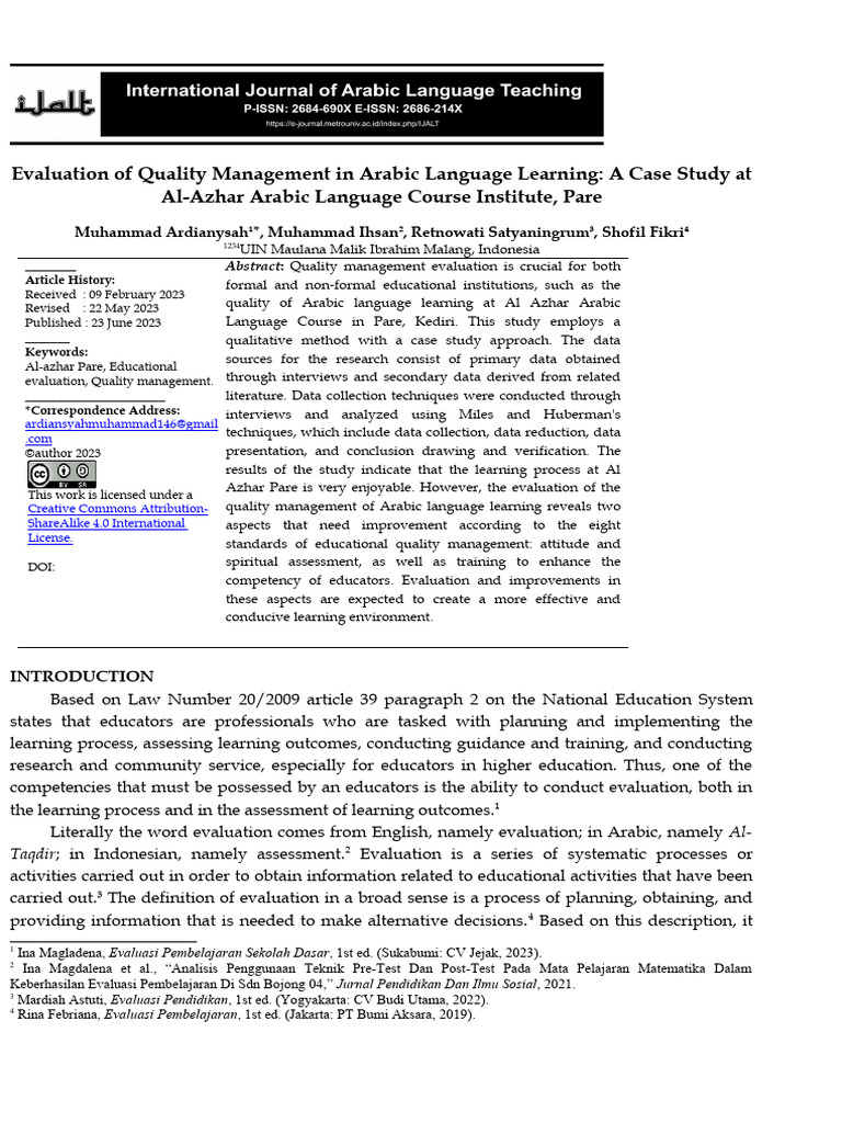 9447-99Z - Article Text-32200-2-2-20240619 | PDF | Teachers | Learning