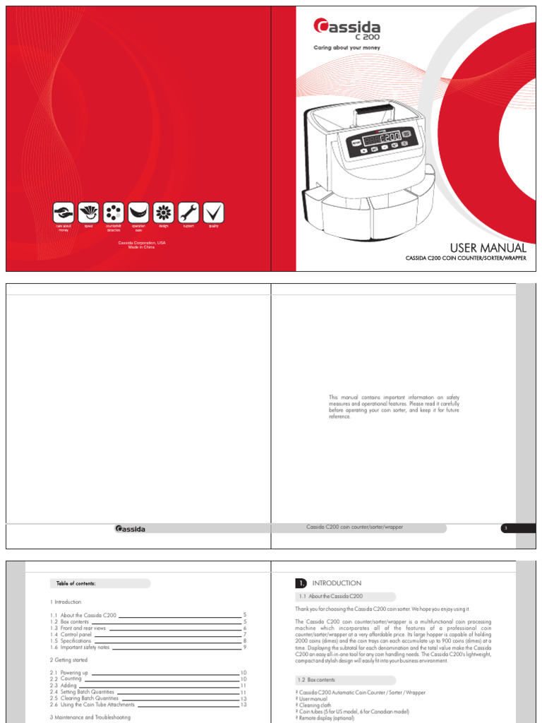 User Manual c200 Coin | PDF | Ac Power Plugs And Sockets | Equipment