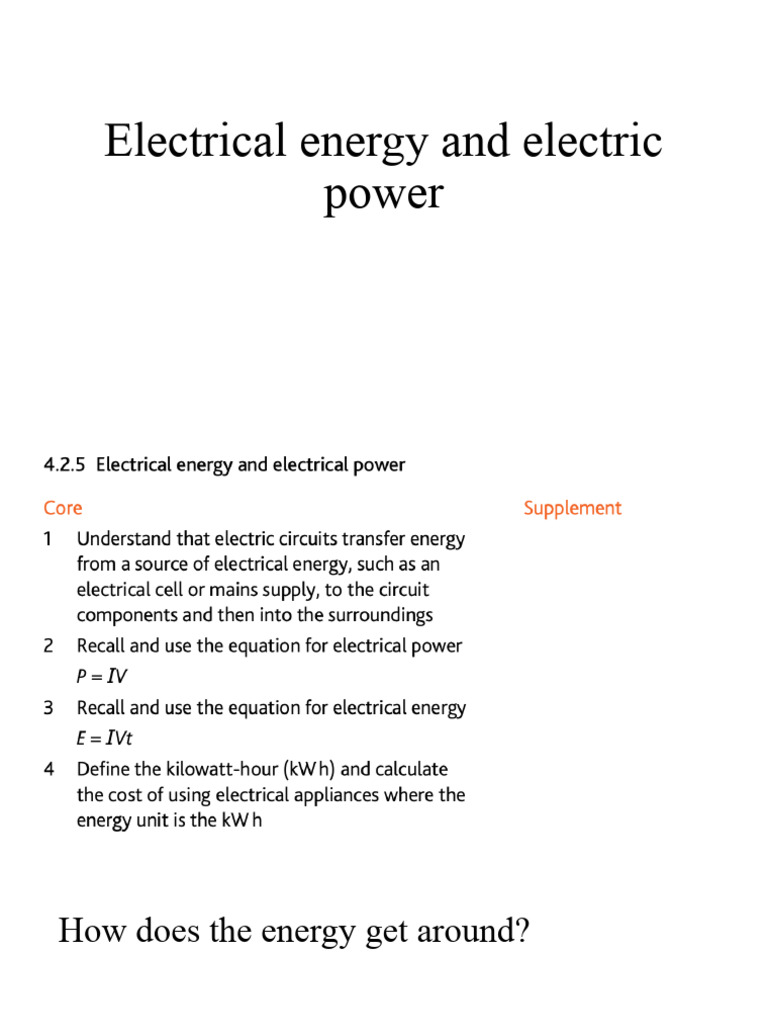 6 Electrical Energy And Power Pdf Electric Power Watt