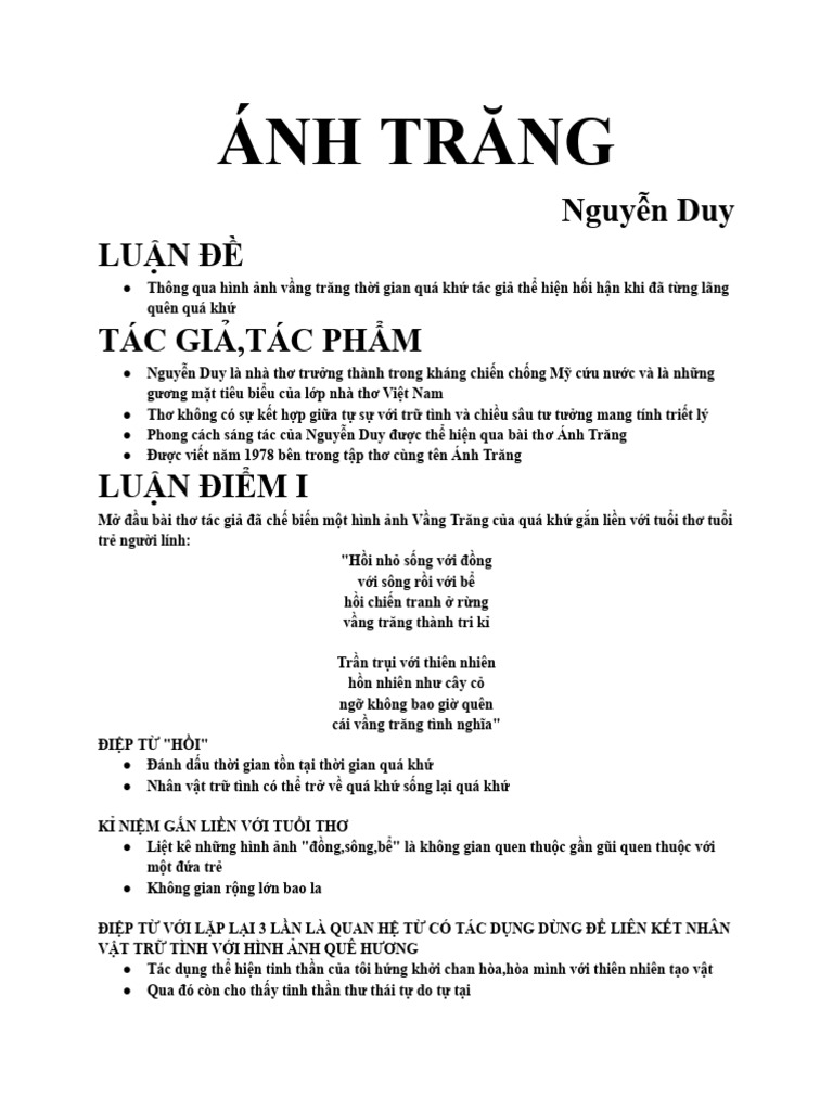 Ánh Trăng-nguyễn Duy | PDF