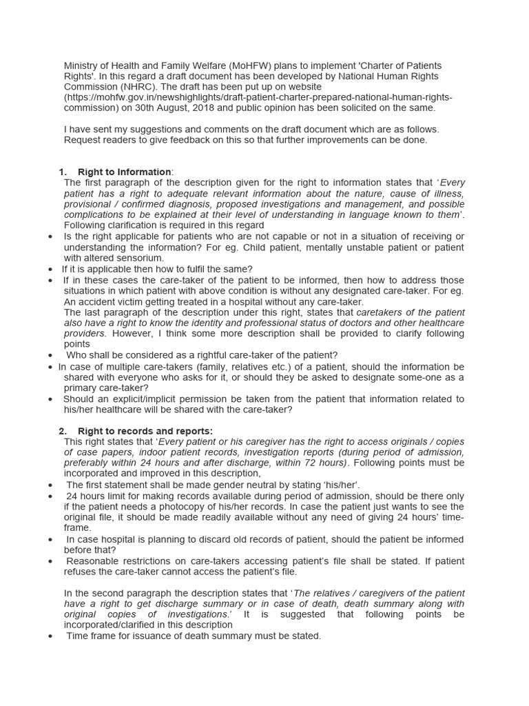 patient rights | PDF | Emergency | Patient