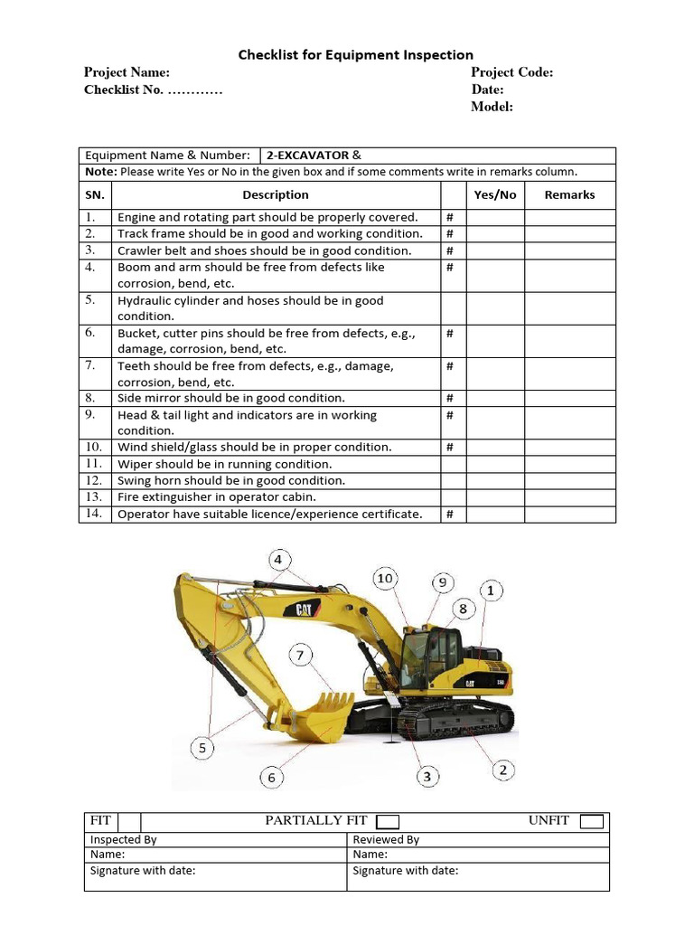 FORM CHECK LIST INSPEKSI HEAVY EQUIPMENT OK | Download Free PDF | Truck ...