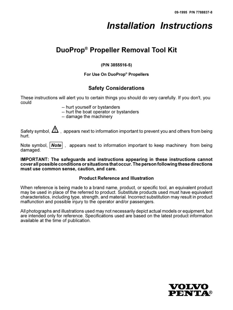 VOLVO Penta Duo Prop Installation | Download Free PDF | Propeller | Tools