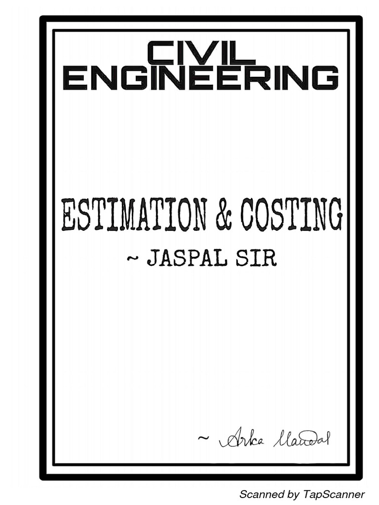 Estimation And Costing Pdf
