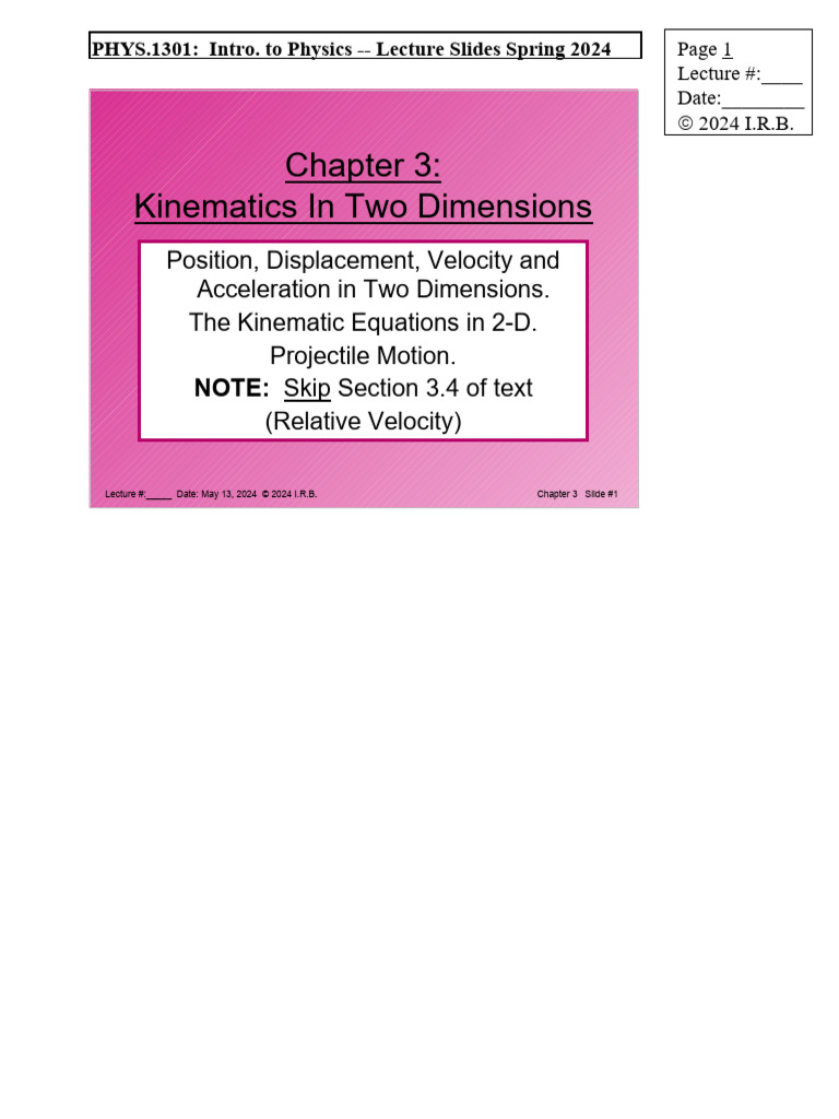 Chapt 3 | PDF | Acceleration | Velocity