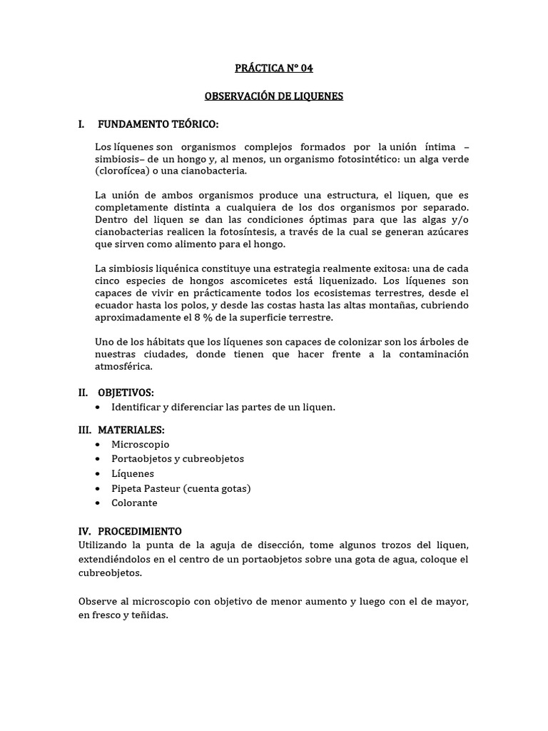 Práctica N4,5 BC | PDF | Musgo | Simbiosis