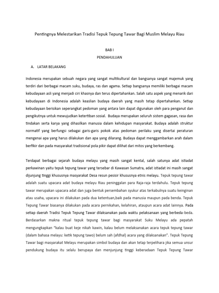 Tepuk Tepung Tawar | PDF
