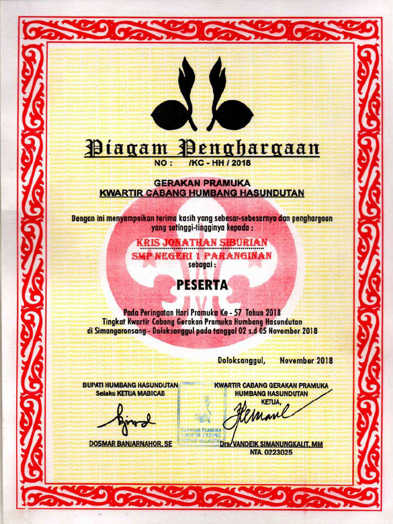 Piagam Pramuka | PDF