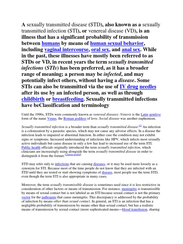A Sexually Transmitted Disease | PDF | Sexually Transmitted Infection ...