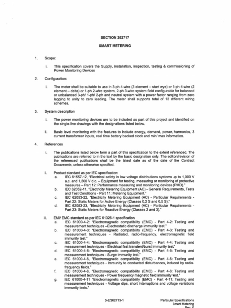 Electricity Meter - Specification | PDF
