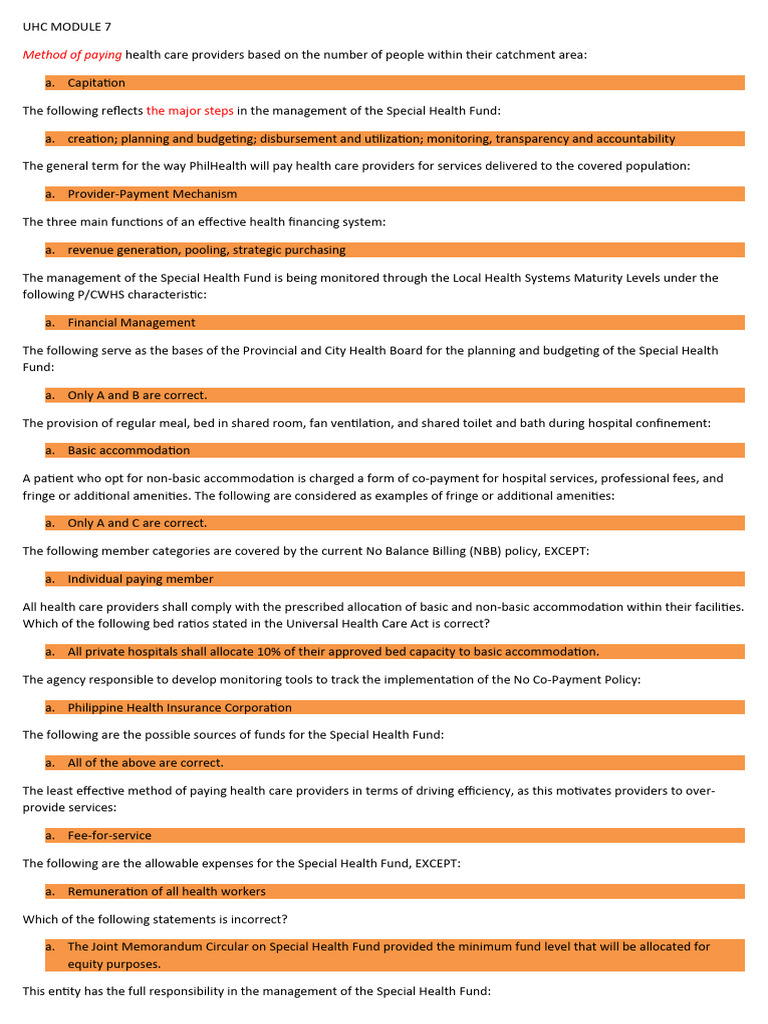 Module 7 Uhc 2024 | PDF | Universal Health Care | Health Care