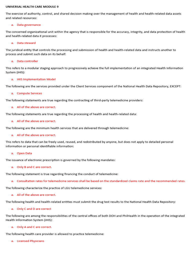 Module 9 UHC 2024 | PDF | Health Informatics | Data