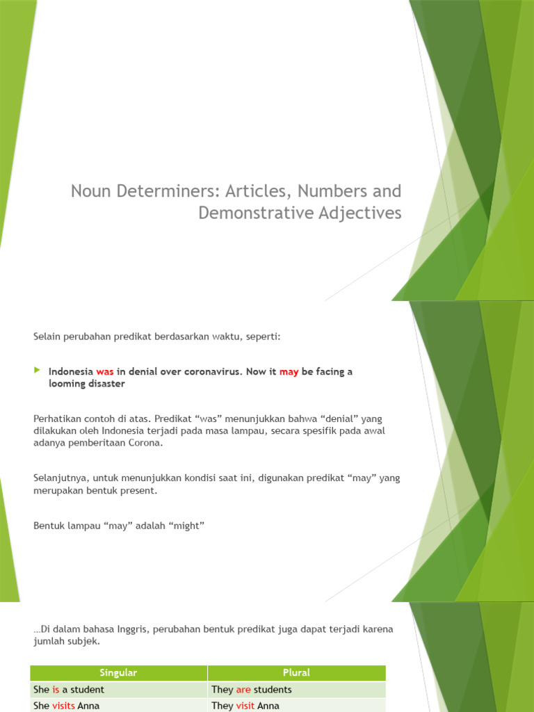 Noun Determiners, Numbers and Demontrative Adjetives | PDF | Seni ...