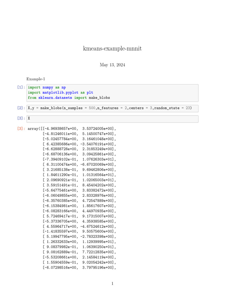 Kmeans Example Mnnit | Download Free PDF | Applied Mathematics | Algorithms And Data Structures