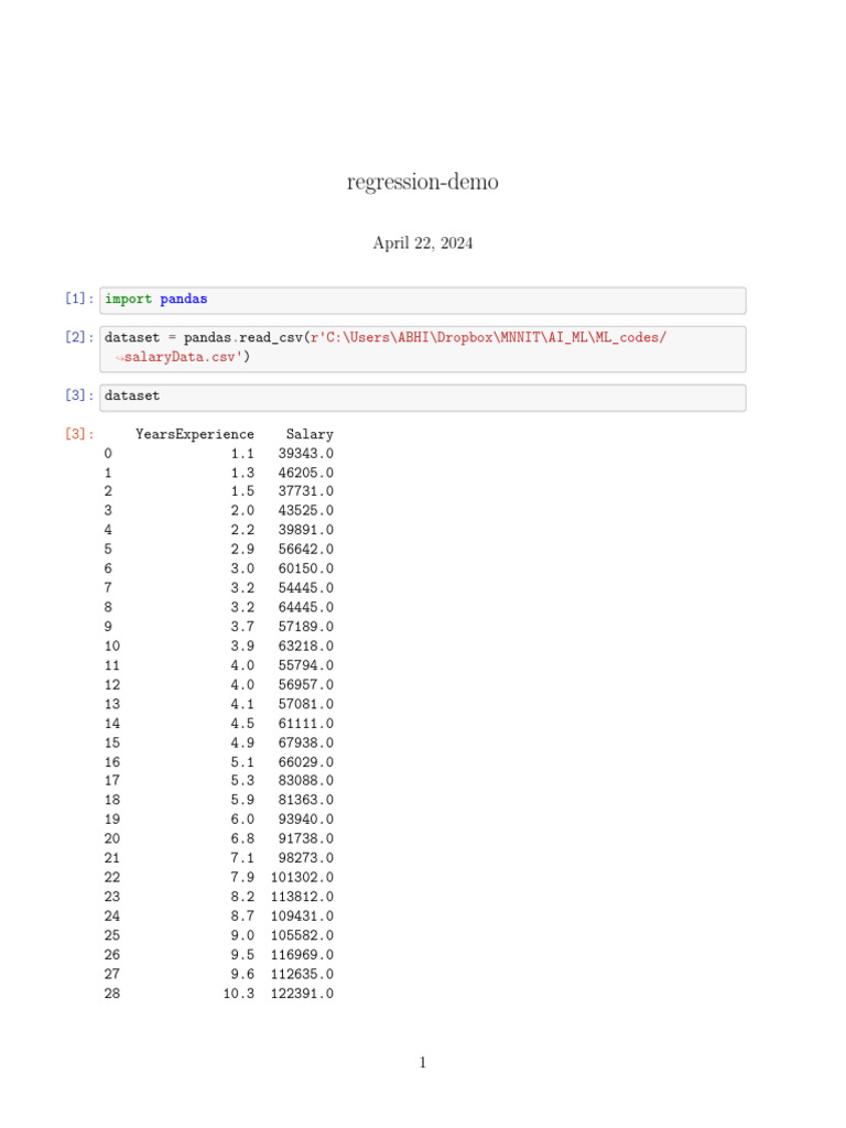 regression-demo | PDF | Computer Programming regression-demo | PDF | Computer Programming