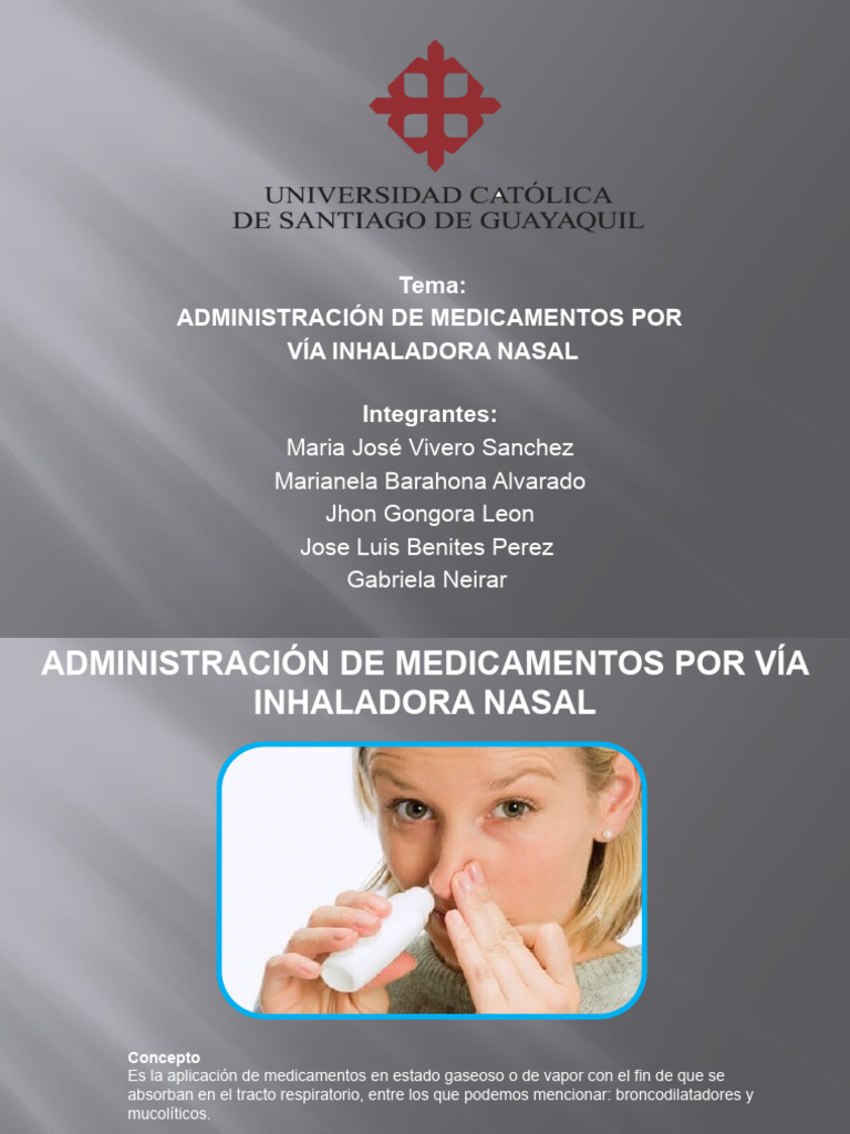 Administracion de Medicamentos Por Via Inhaladora Nasal | PDF ...