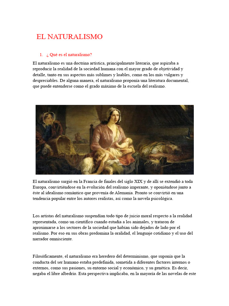 El Naturalismo | PDF | Realismo literario | Novelas