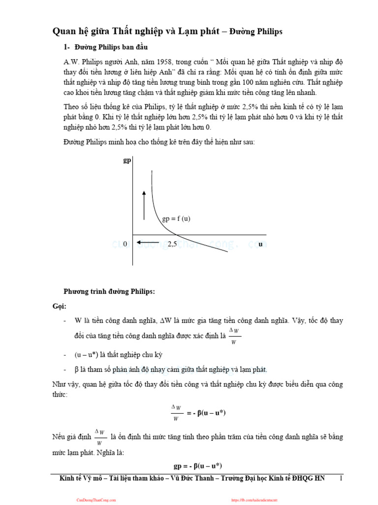 (KTVM) Kinh Te Vi Mo 1 Chuong 7 Va 8 That Nghiep Va Lam Phat. Philip (Cuuduongthancong - Com) | PDF