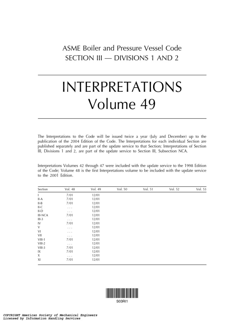 ASME Section III Interpretations Vol. 49 | PDF | Stress (Mechanics)