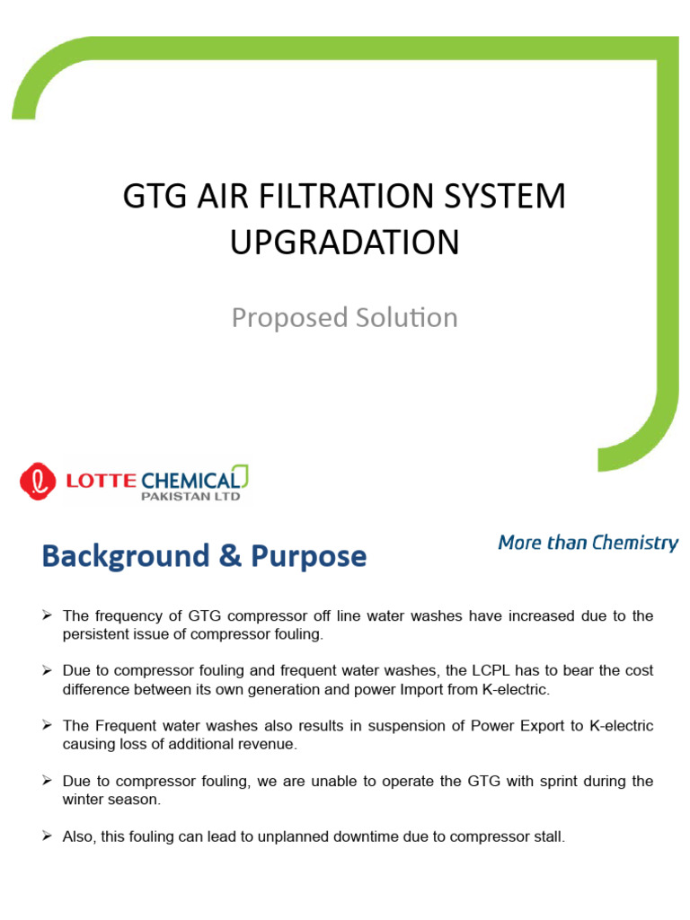 GTG Air Filtration System Upgradation (Proposed Solution) | PDF ...