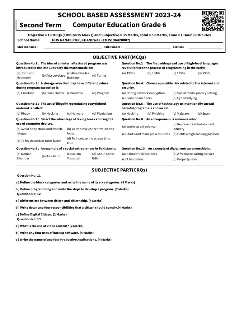 6th Computer | PDF | Malware | Computer Programming