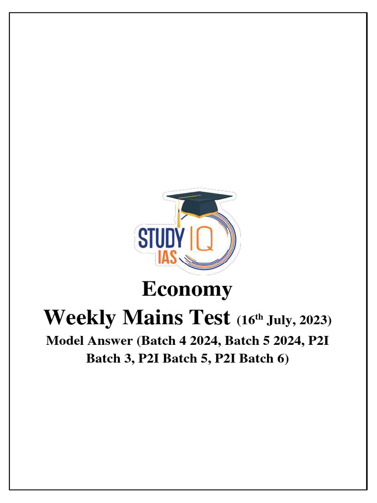 16 JulyBatch 4 2024 Batch 5 2024 P2I Batch 3 P2I Batch 5 P2I Batch 6 EconomyModel AnswerEnglish ...