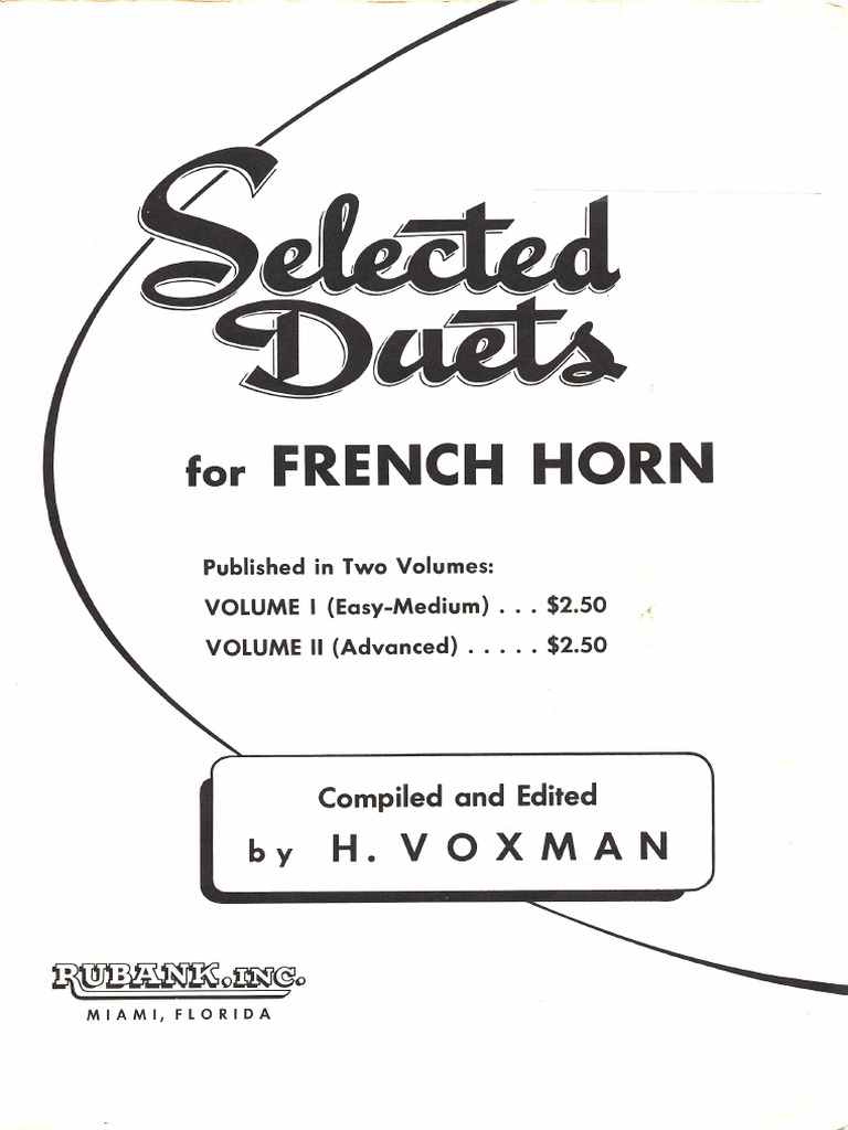 Voxman Horn Duets Volume 1 | PDF