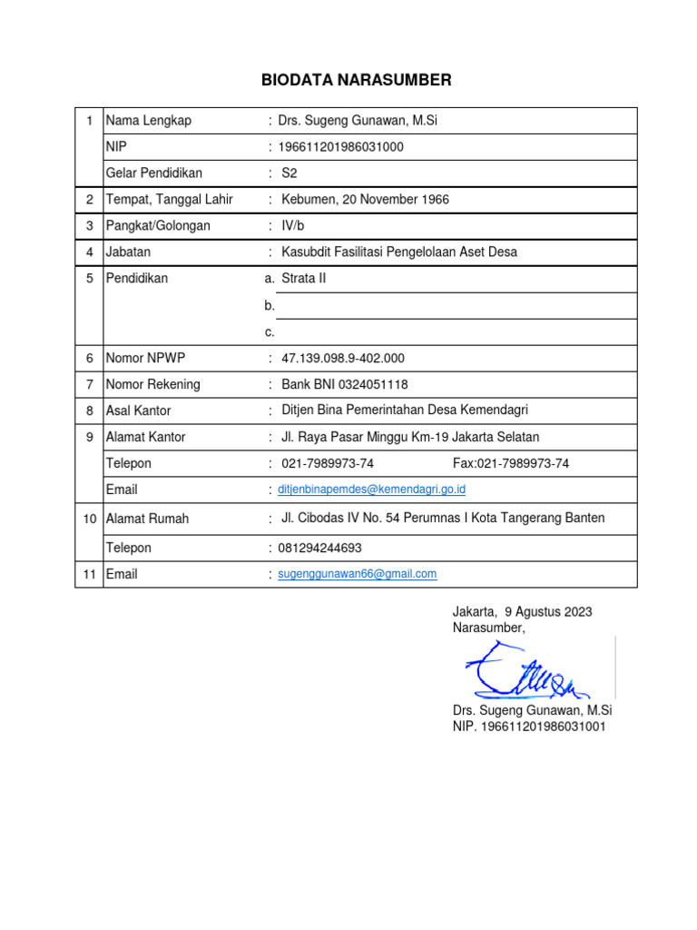 CV DRS Sugeng Gunawan | PDF