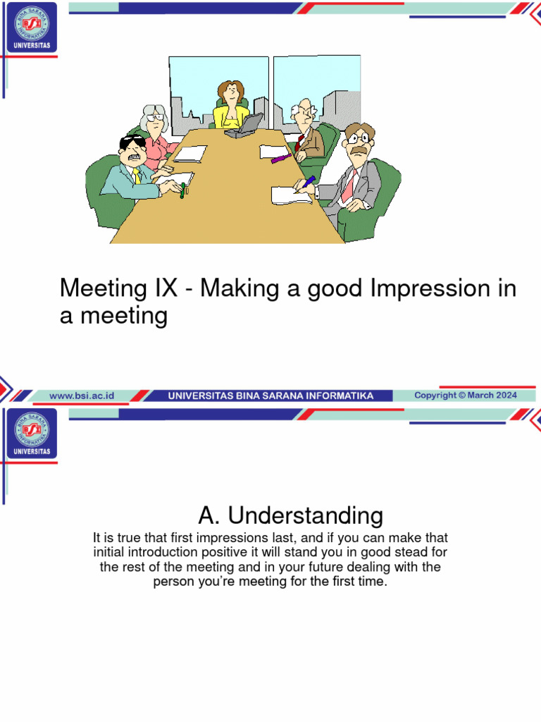 Meeting 9 - The Impression of A Meeting | PDF | Body Language | Madam