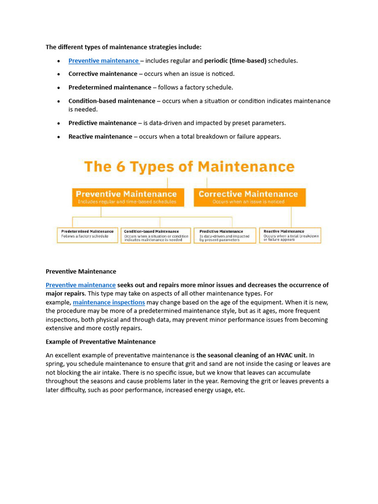 The Different Types of Maintenance Strategies | PDF | Systems Engineering