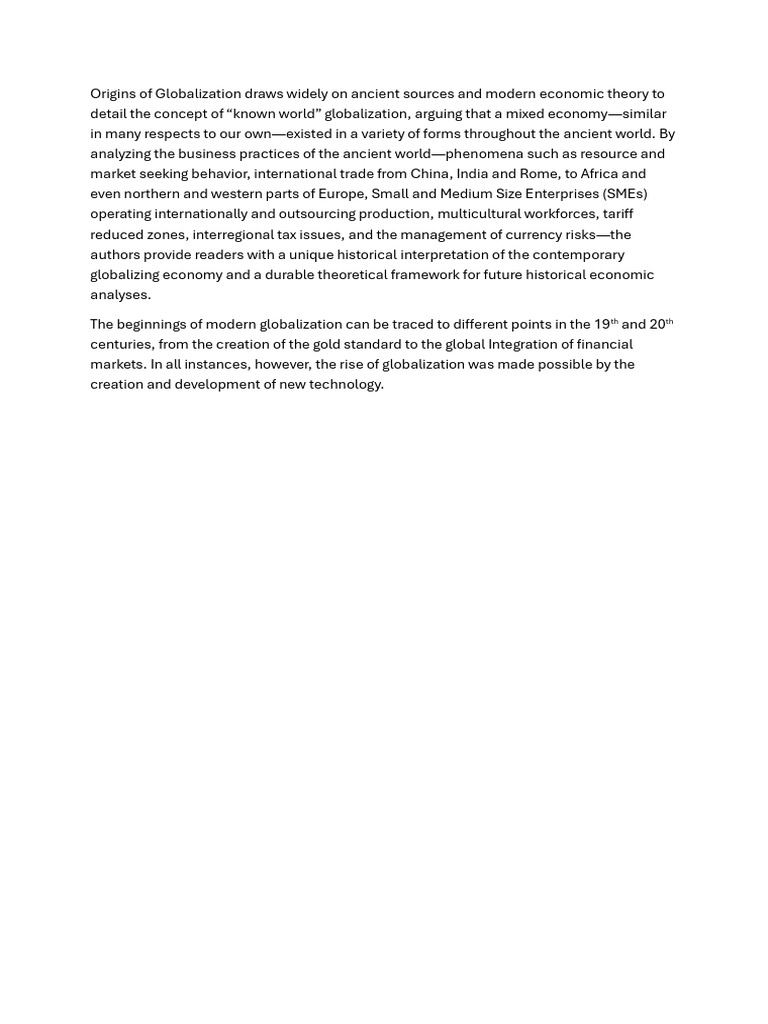 Ancient Globalization and Economy | PDF | Politics