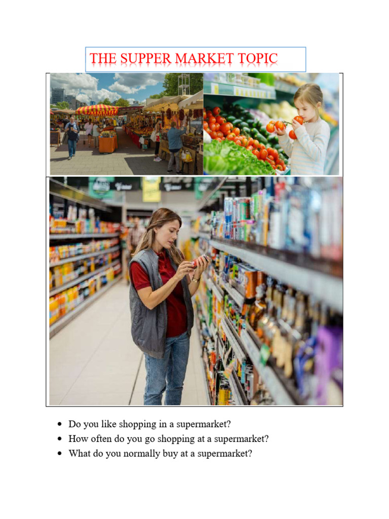 At the supermarket silde | PDF