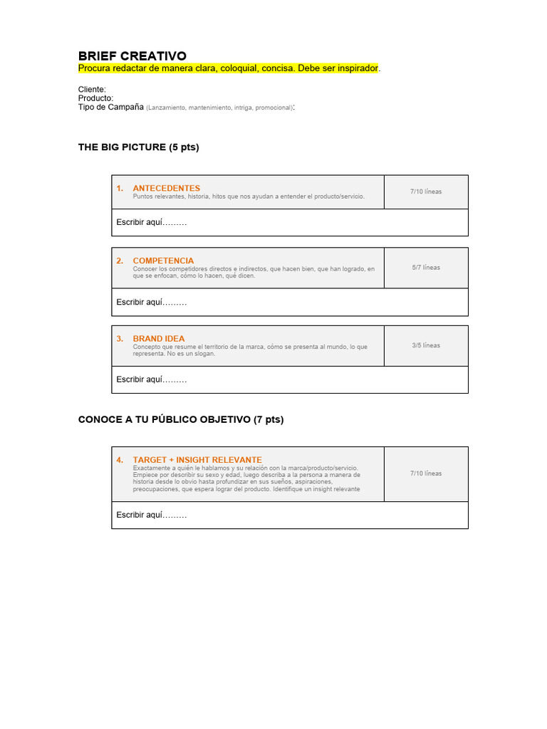 Brief Creativo Modelo2024 | PDF | Publicidad | Marca