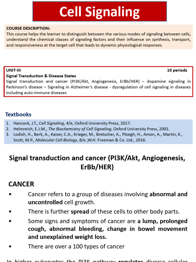 Unit 3 Cell Signaling | PDF | Epidermal Growth Factor Receptor | Immune Tolerance