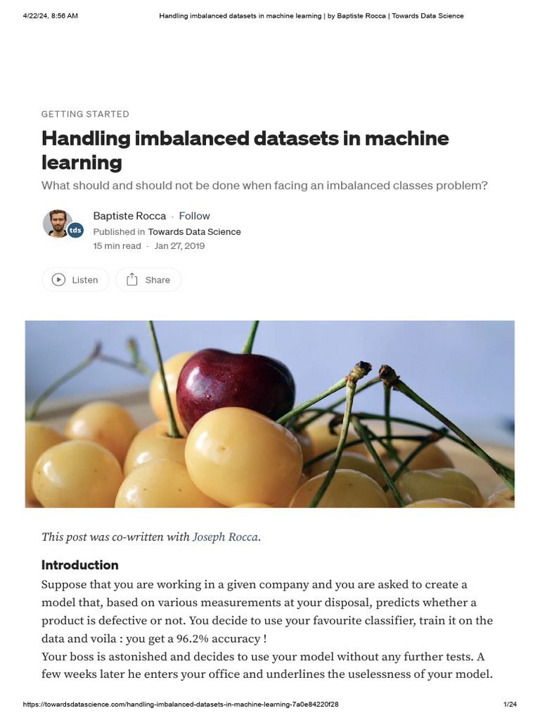 Handling Imbalanced Datasets in Machine Learning - by Baptiste Rocca - Towards Data Science ...